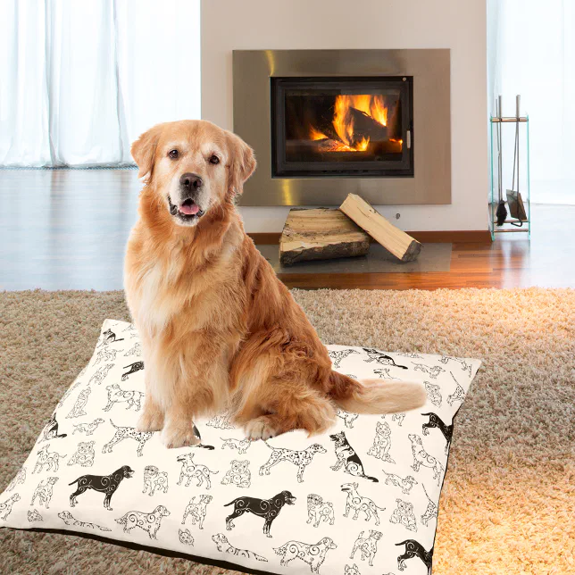 Mixed Dog Breed Design Pet Bed | Zazzle