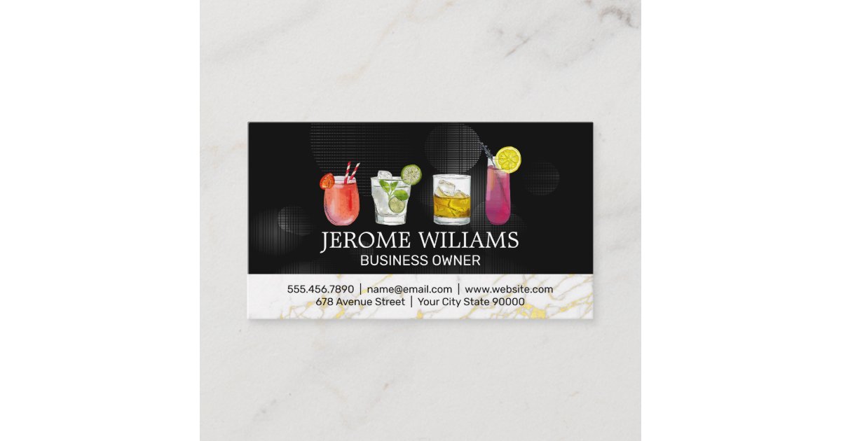 Mixed Drinks | Bartending Business Card | Zazzle