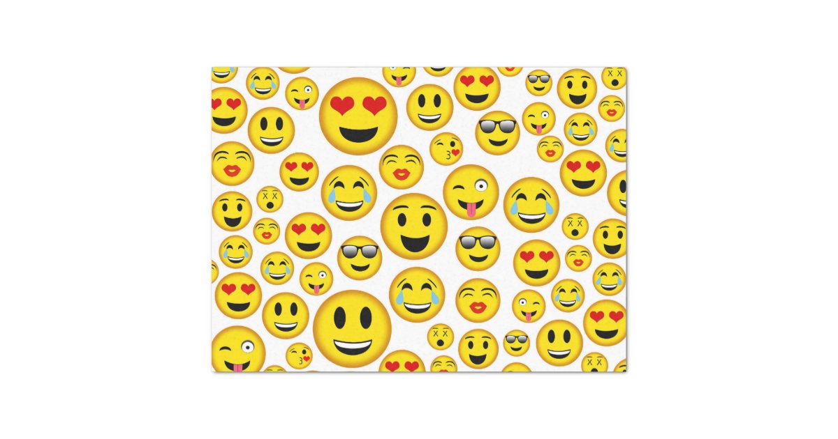 Mixed emoji pattern fun party tissue tissue paper | Zazzle