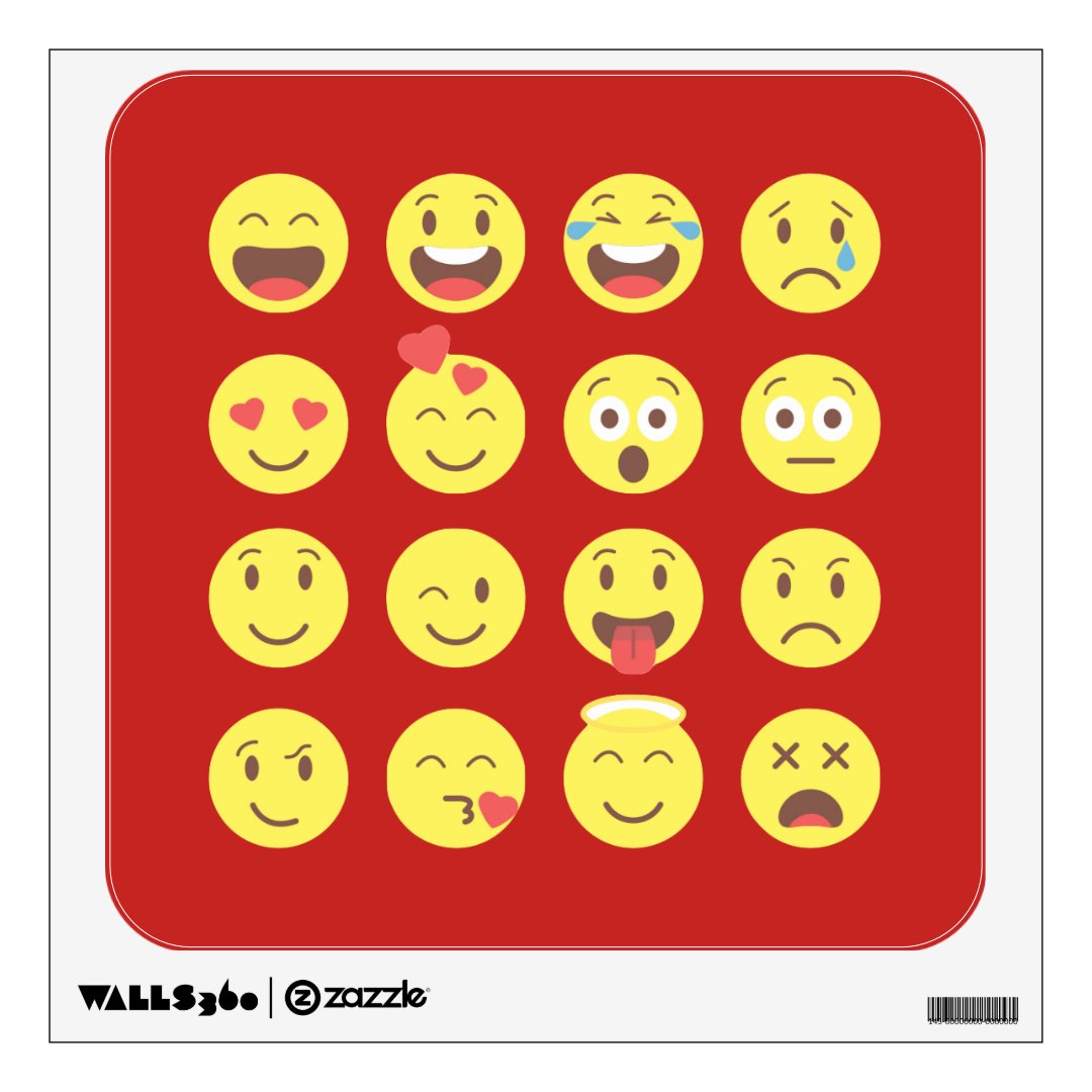mixed emoji wall sticker | Zazzle