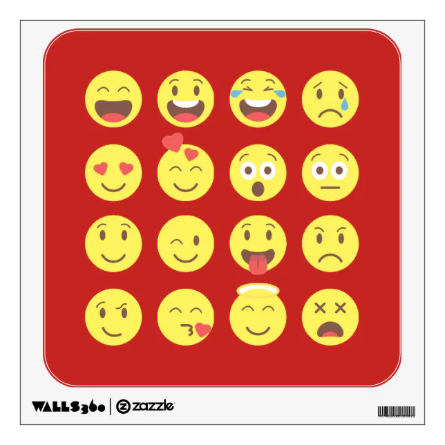 mixed emoji wall sticker | Zazzle