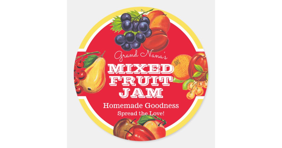 Mixed Fruit Jam Vintage Label Preserve Label | Zazzle