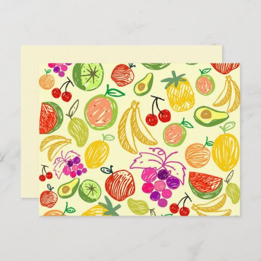 Mixed fruit postcard | Zazzle