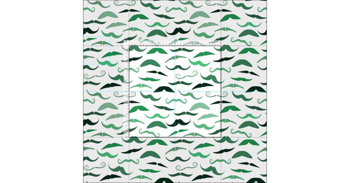 Mixed Green Mustaches Pattern Fabric | Zazzle