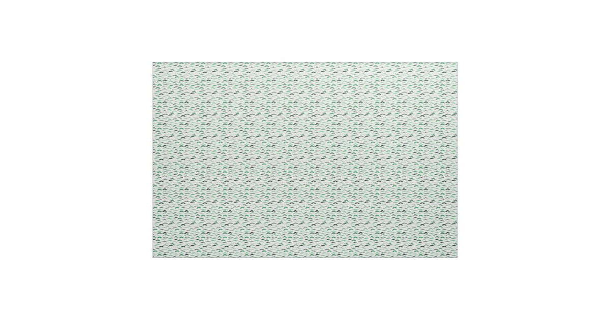 Mixed Green Mustaches Pattern Fabric | Zazzle