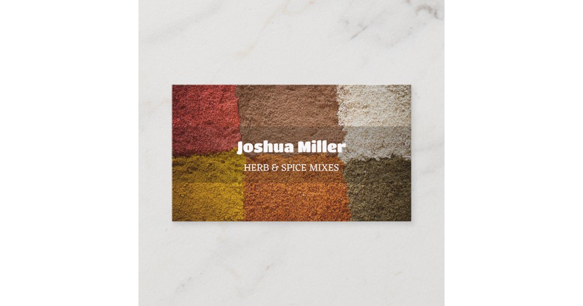 Mixed Herbs Spices Business Card | Zazzle