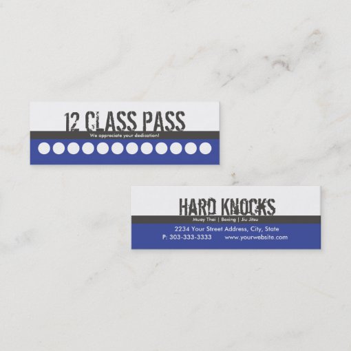 Mixed Martial Art Business Card 12 Class Pass Card | Zazzle