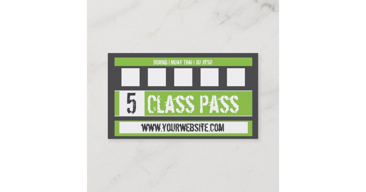 Mixed Martial Art Business Card 5 Class Pass Card | Zazzle