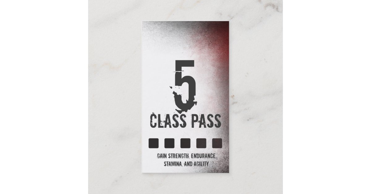 Mixed Martial Art Business Card 5 Class Pass Card | Zazzle