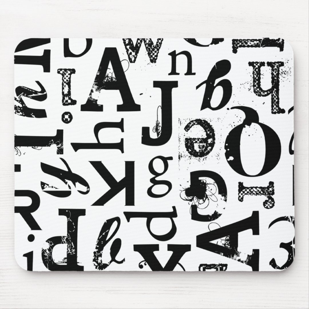 Mixed Typography Standard Mousepad | Zazzle