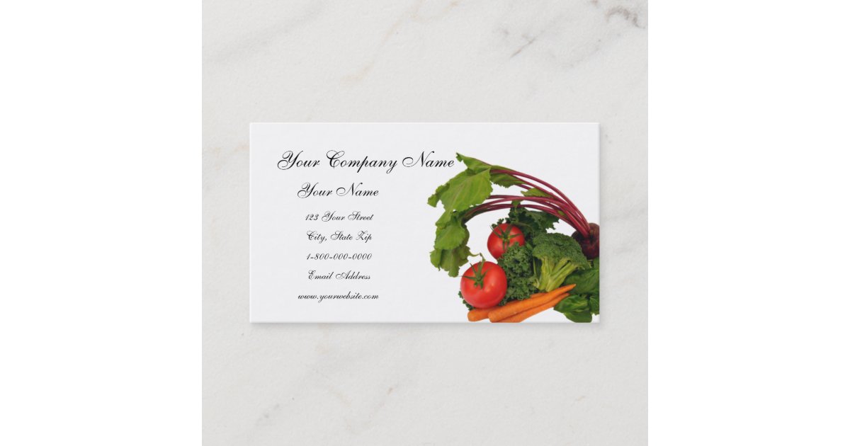 Mixed Vegetable Business Cards | Zazzle