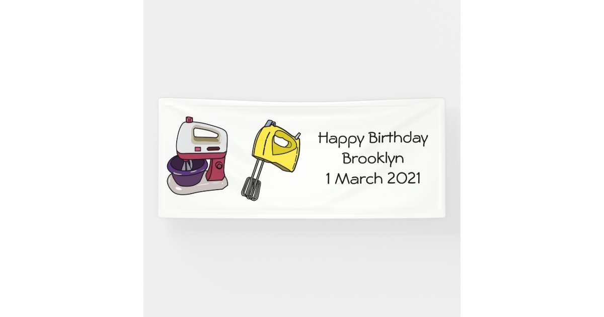 Mixer cartoon illustration banner | Zazzle