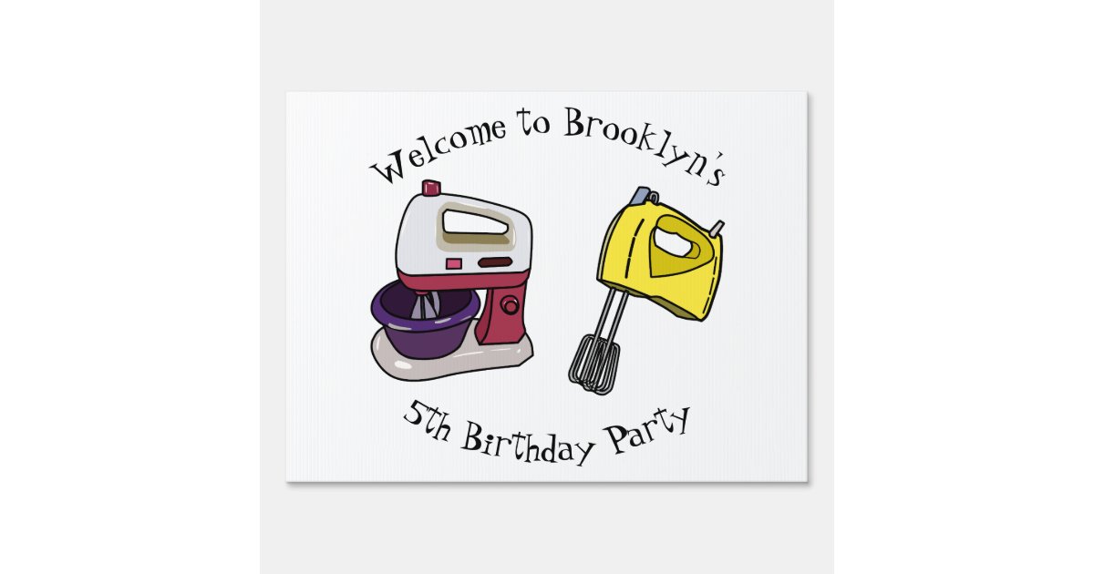 Mixer cartoon illustration sign | Zazzle