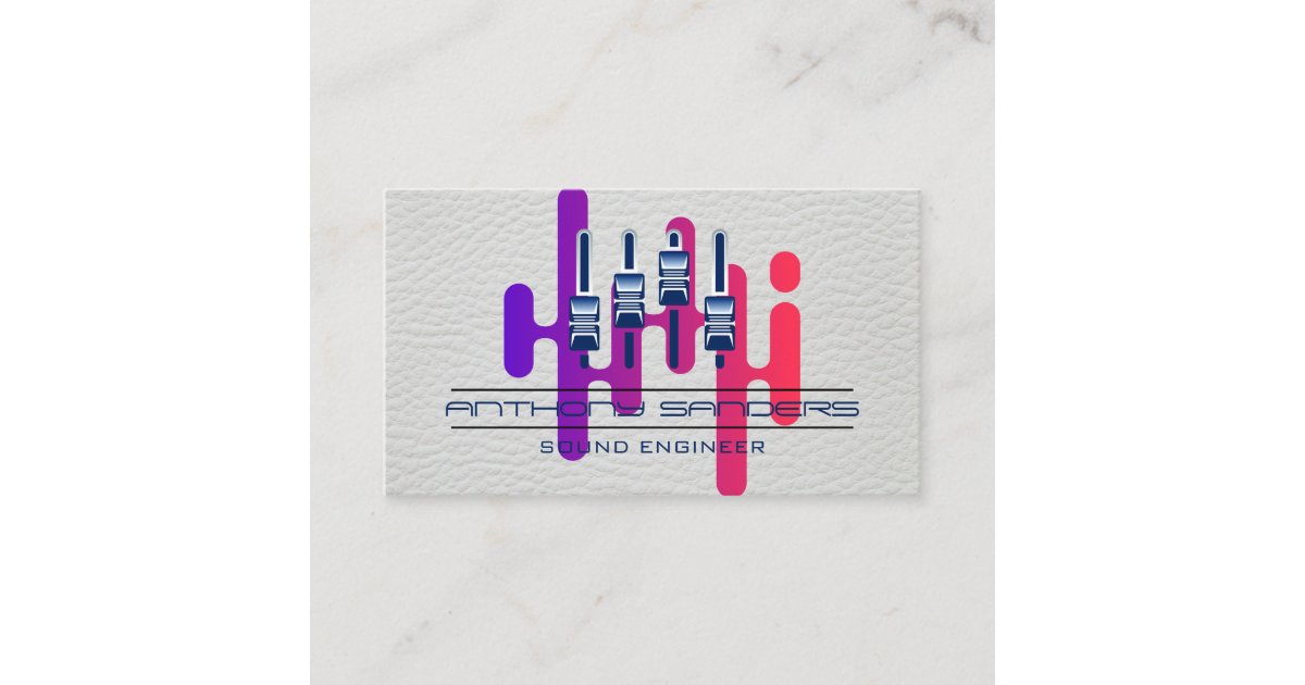 Mixer | Music Equalizer Sound Background Business Card | Zazzle