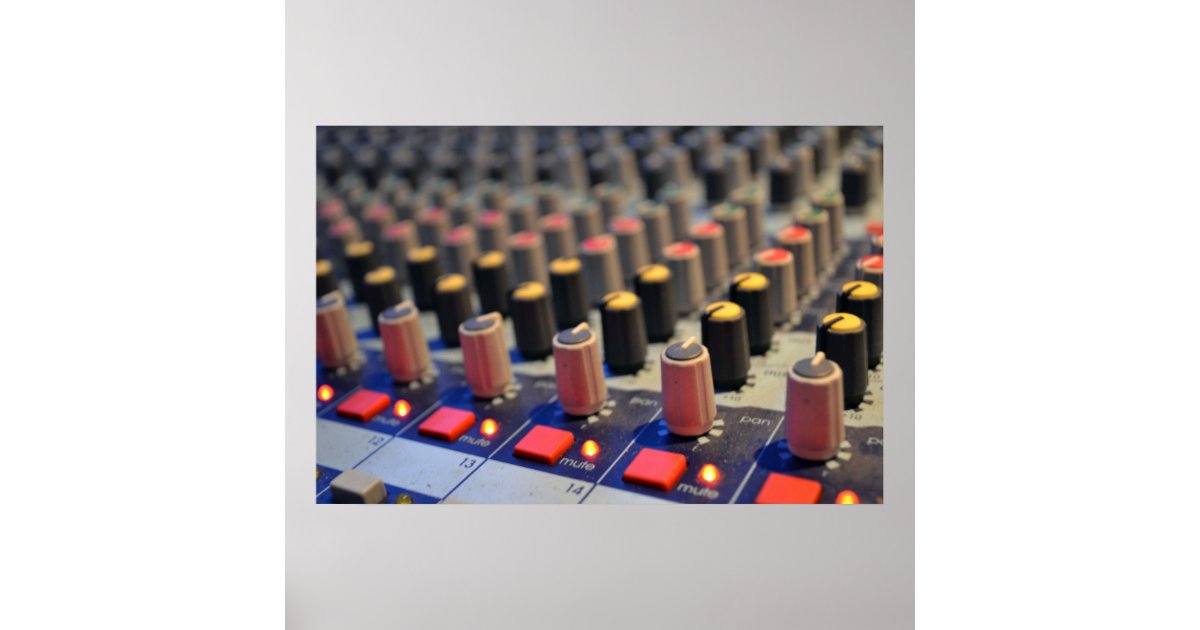 Mixing Board Buttons Poster | Zazzle