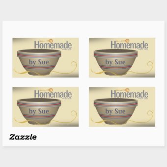 Mixing Bowl "Homemade with Love" Custom Stickers | Zazzle