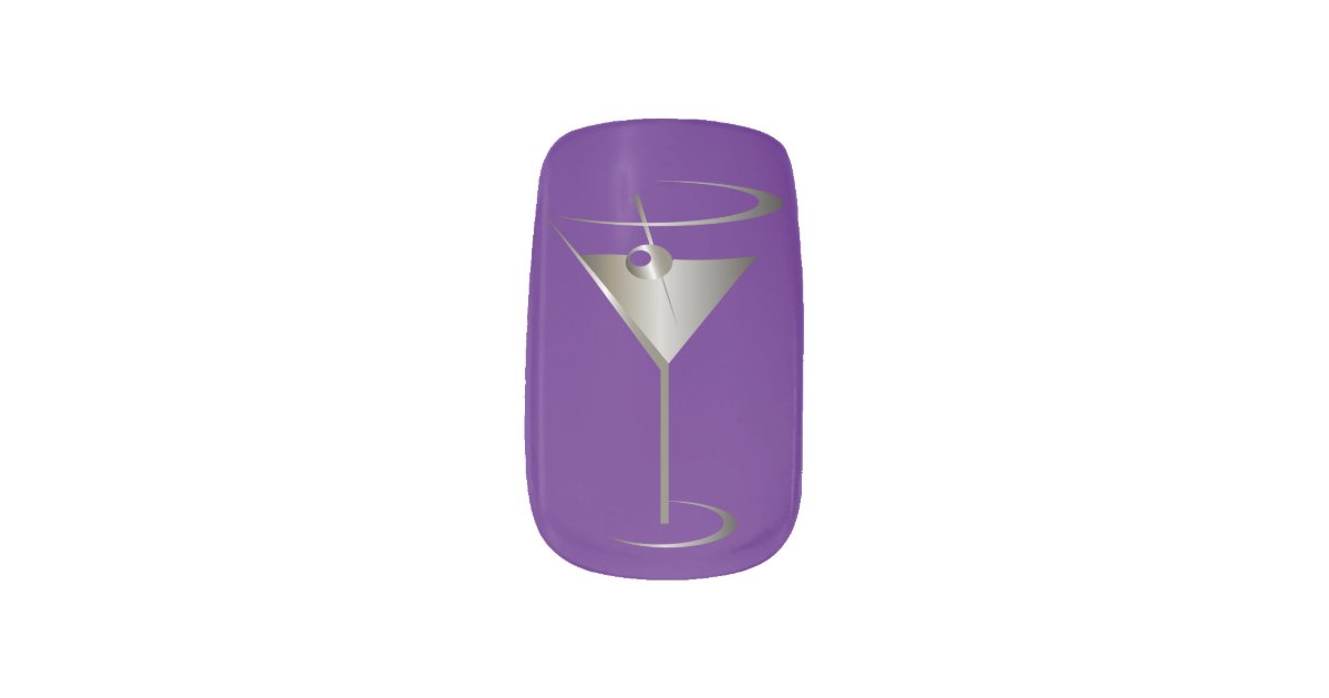 Mixologist or Bartender Martini Glass Minx Nail Art | Zazzle
