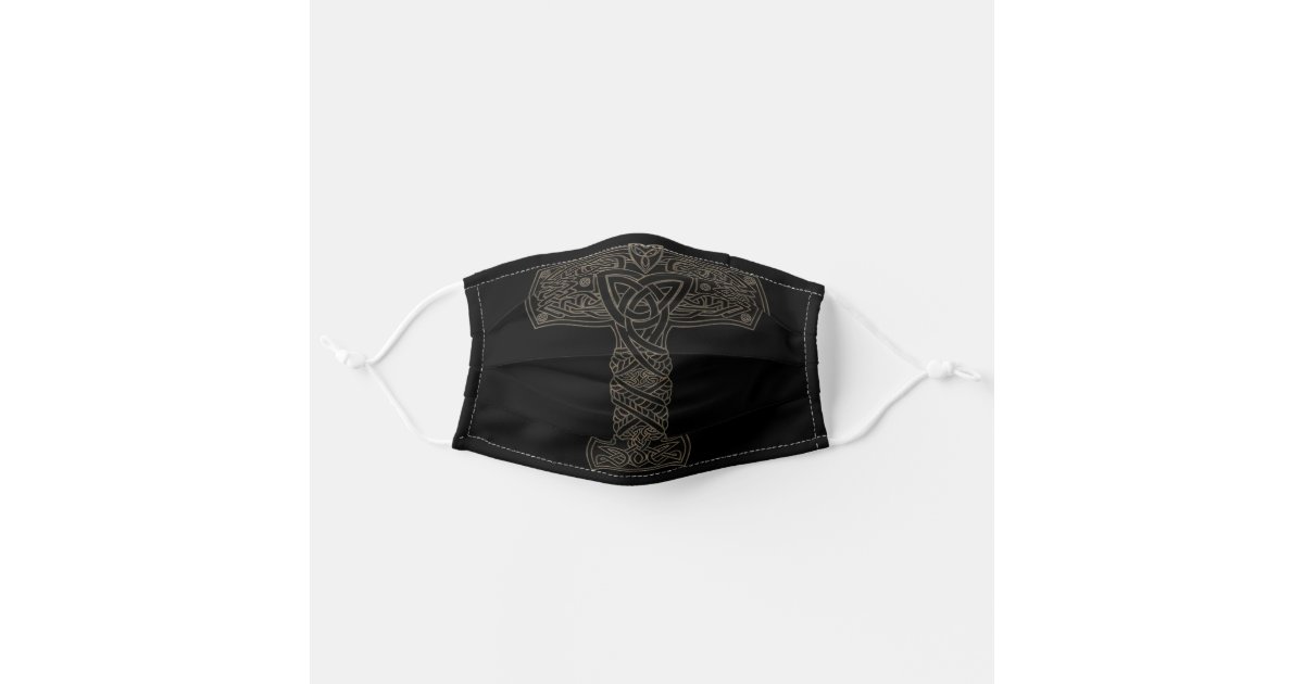 Mjolnir - Thor's hammer Adult Cloth Face Mask | Zazzle