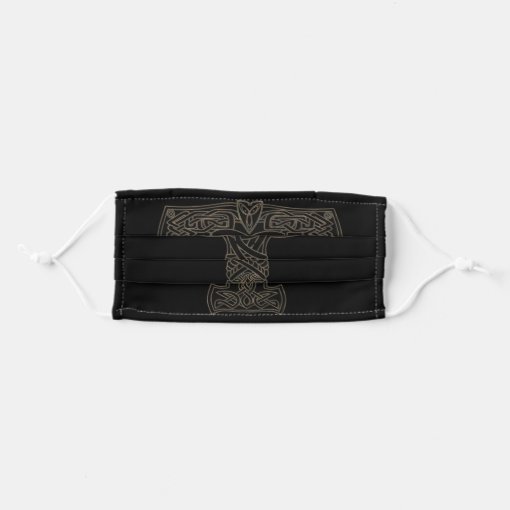 Mjolnir - Thor's hammer Adult Cloth Face Mask | Zazzle