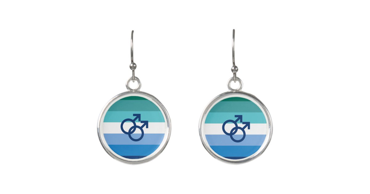 MLM Gay Male Pride Flag Earrings | Zazzle