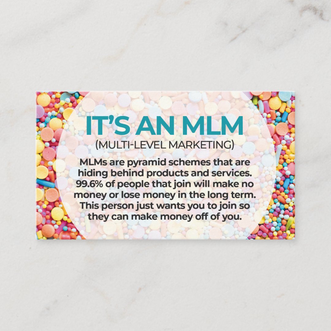MLMs are Pyramid Schemes - Business Card | Zazzle