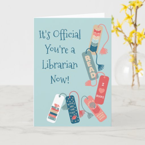 MLS Degree Library School Graduation Congrats Card | Zazzle