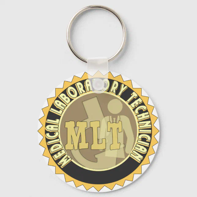MLT BADGE MEDICAL LABORATORY TECHNICIAN KEYCHAIN | Zazzle