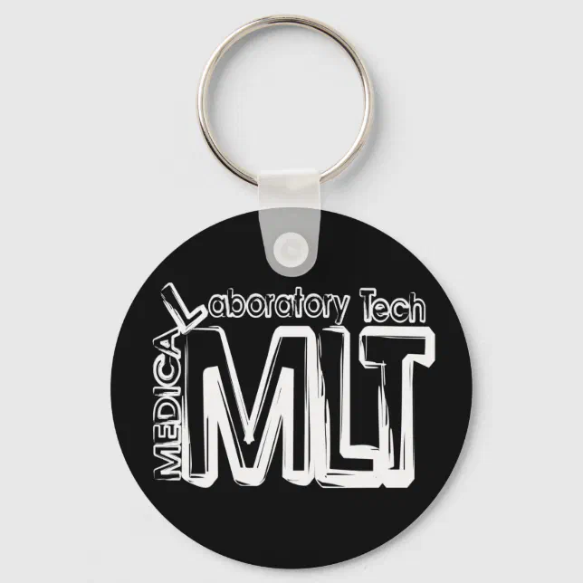 MLT GRUNGE TEXT MEDICAL LABORATORY TECHNICIAN KEYCHAIN | Zazzle