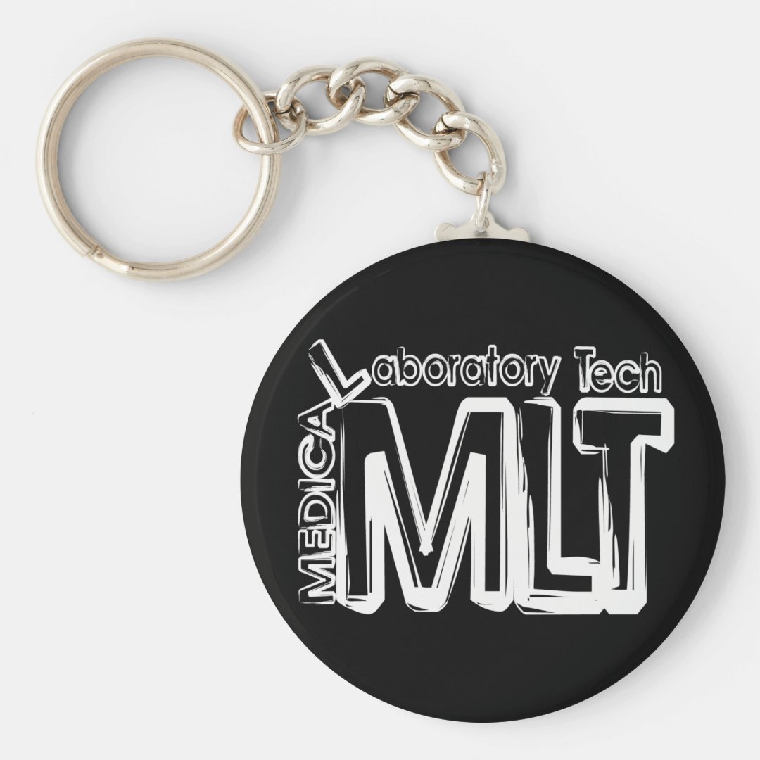 MLT GRUNGE TEXT MEDICAL LABORATORY TECHNICIAN KEYCHAIN | Zazzle