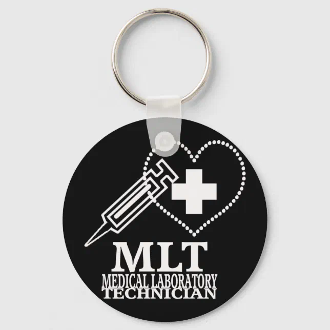 MLT HEART SYRINGE MEDICAL LAB TECH LOGO KEYCHAIN | Zazzle