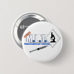 MLT LOGO W/ MICROSCOPE - MEDICAL LABORATORY TECH BUTTON | Zazzle