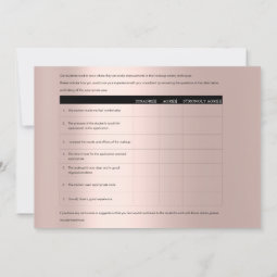 MM Model Feedback Form Makeup Rose Esthetician Invitation | Zazzle