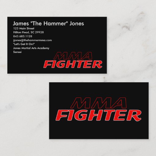 MMA FIGHTER BUSINESS CARD | Zazzle