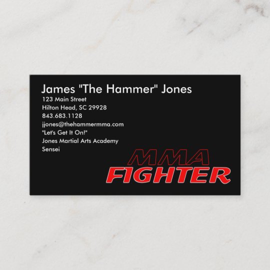 MMA FIGHTER BUSINESS CARD | Zazzle.com