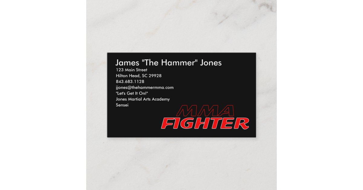MMA FIGHTER BUSINESS CARD | Zazzle