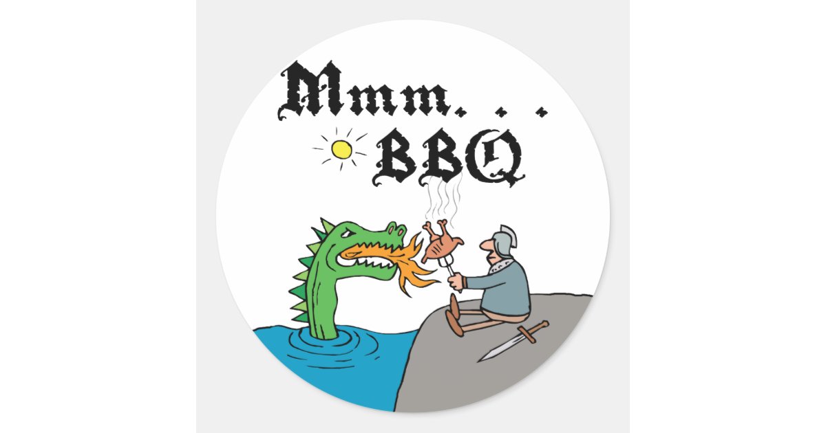 Mmm. . . BBQ Classic Round Sticker | Zazzle