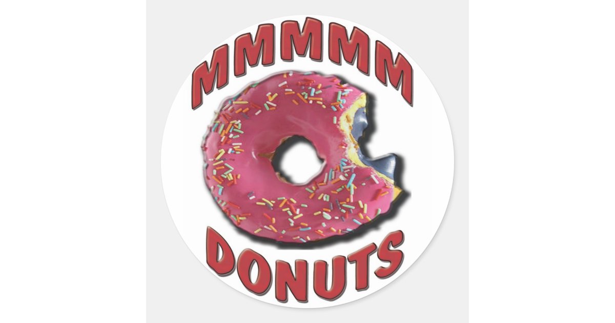 MMMMM DONUTS CLASSIC ROUND STICKER | Zazzle