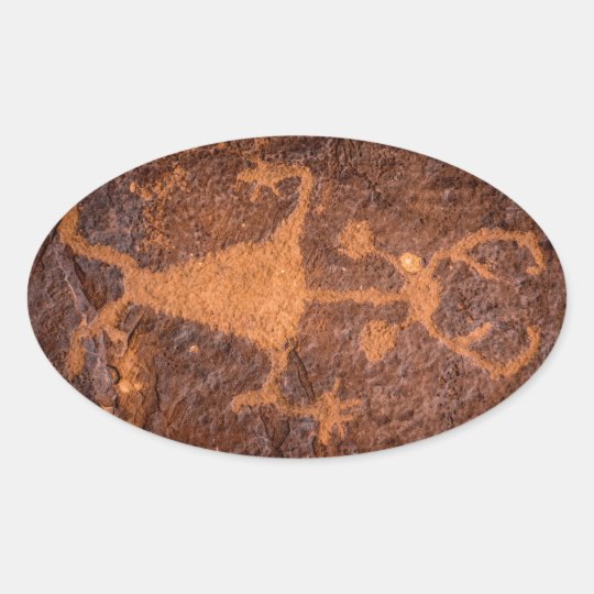 Moab Man Petroglyph Portrait - Utah Oval Sticker | Zazzle.com