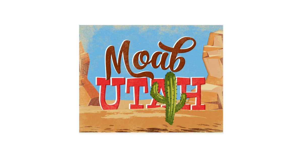 Moab Utah Cartoon Desert Vintage Travel Postcard | Zazzle.com