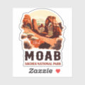 Moab Utah Vintage Sunset Arches Adventure Outdoors Sticker | Zazzle