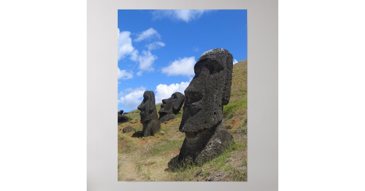 Moai on Easter Island Poster | Zazzle