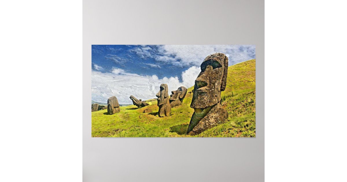Moai Statues Easter Island Poster | Zazzle