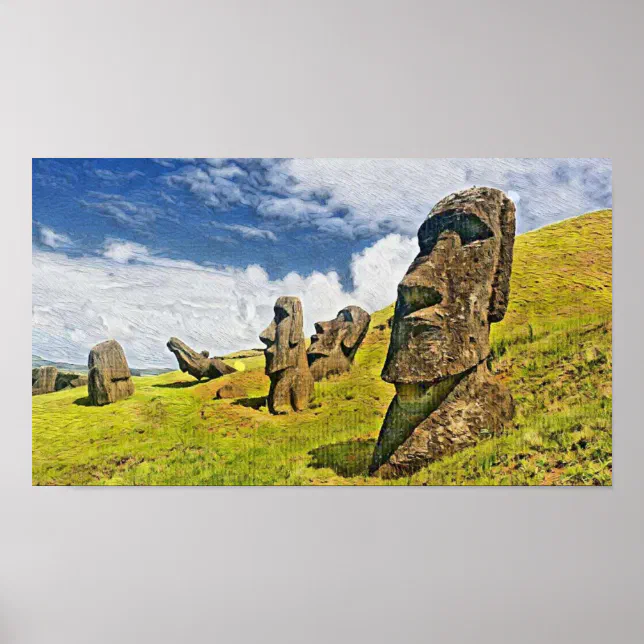 Moai Statues Easter Island Poster | Zazzle