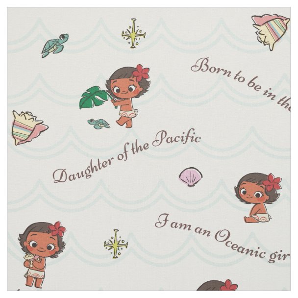 Moana | Retro Poster Pattern Fabric | Zazzle