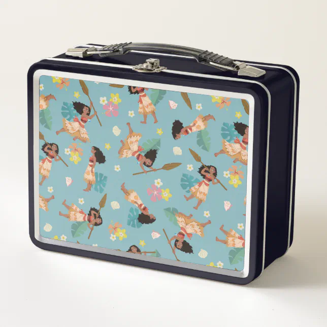Moana | Floral Pattern Metal Lunch Box | Zazzle
