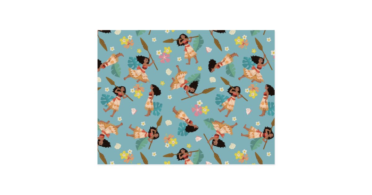 Moana | Floral Pattern Postcard | Zazzle.com