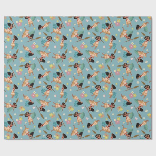 Moana | Floral Pattern Wrapping Paper | Zazzle