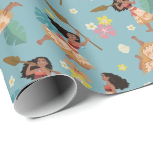 Moana | Floral Pattern Wrapping Paper | Zazzle