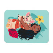 Moana Holding Pua Illustrated Graphic Magnet | Zazzle
