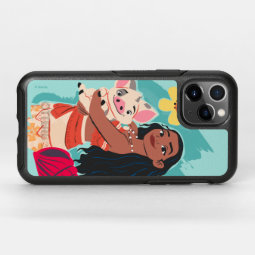 Moana Holding Pua Illustrated Graphic Otterbox iPhone Case | Zazzle